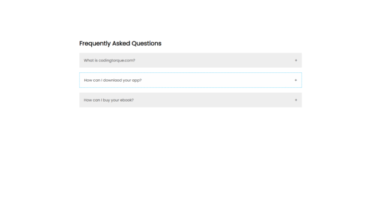 Faq Page Using Html Css And Javascript Coding Torque Coding Torque