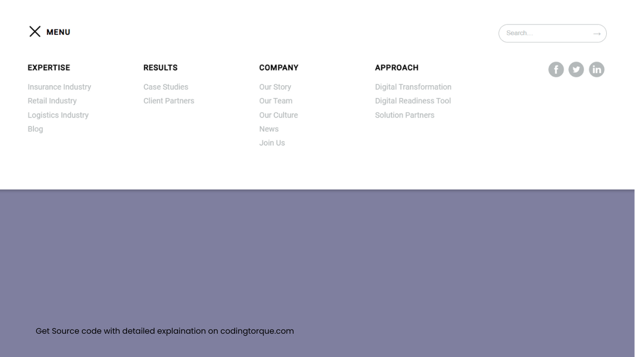 Flexy Mega Menu Using Html Css And Javascript Coding Torque Coding Torque