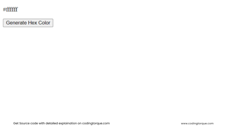 Random Hex Color Generator Using Html Css And Javascript Coding 1148