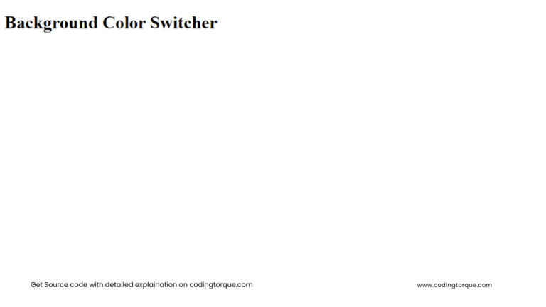 Background Color Switcher using HTML, CSS and JavaScript - Coding ...