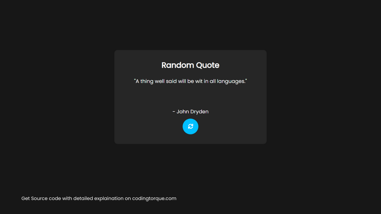 Random Quote Generator Using Html Css And Javascript Coding Torque Coding Torque
