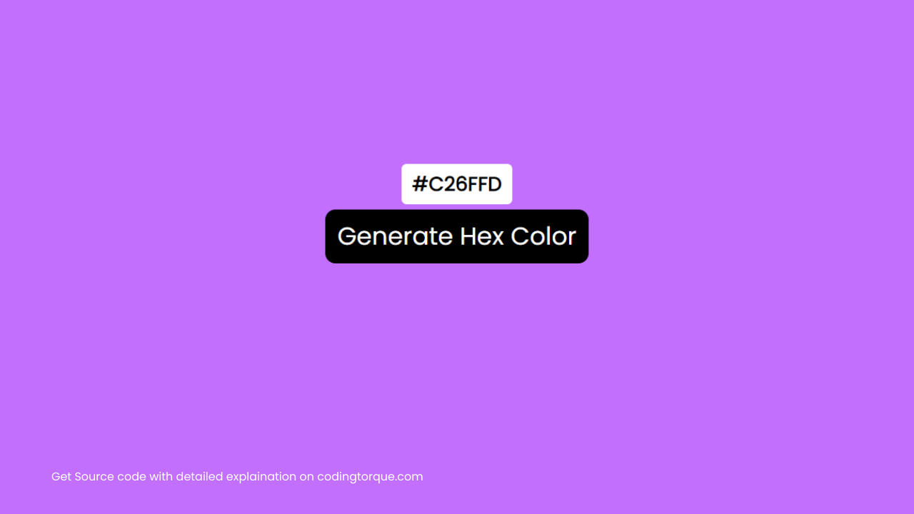 Random Hex Color Generator Using Html Css And Javascript Coding 8653