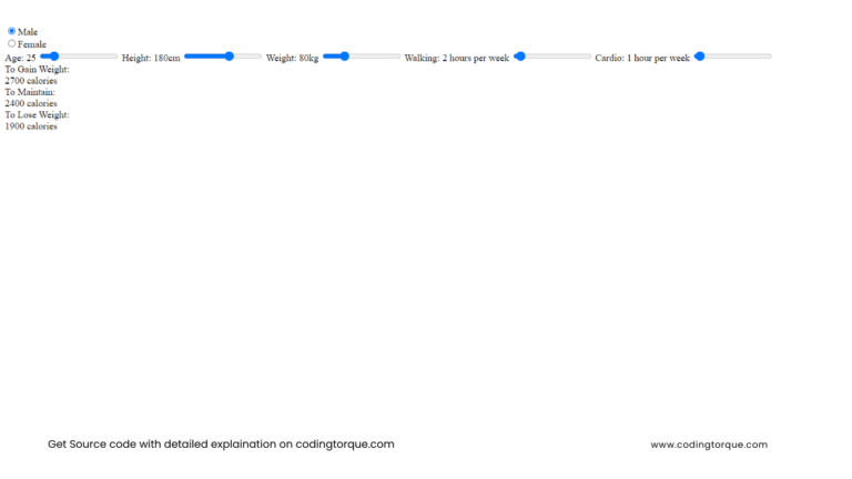 Simple Calorie Counter Using Html Css And Javascript Source Code 5486