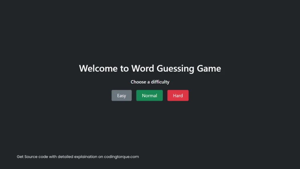 Word Guessing Game Using Html Css And Javascript Coding Torque 0412