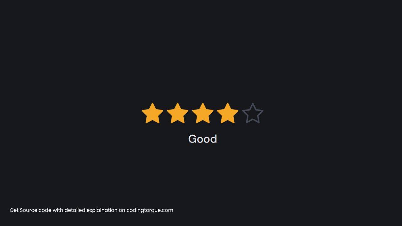 Animated Star Rating Using Html Css And Javascript Coding Torque